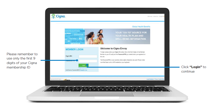 Registration Cigna Wellbeing® App